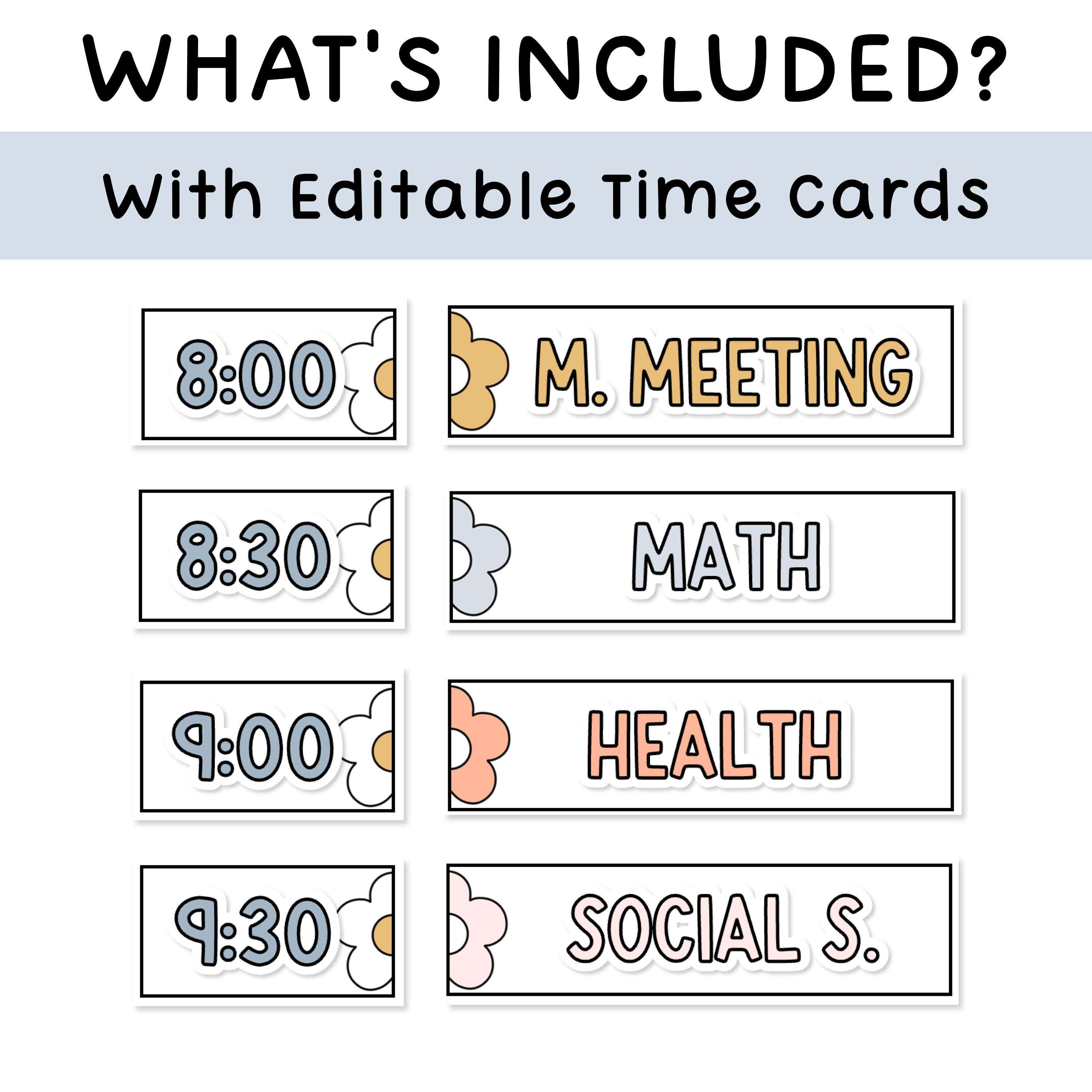 Boho Daily Schedule Cards - Editable Visual Schedule & Class Schedule ...