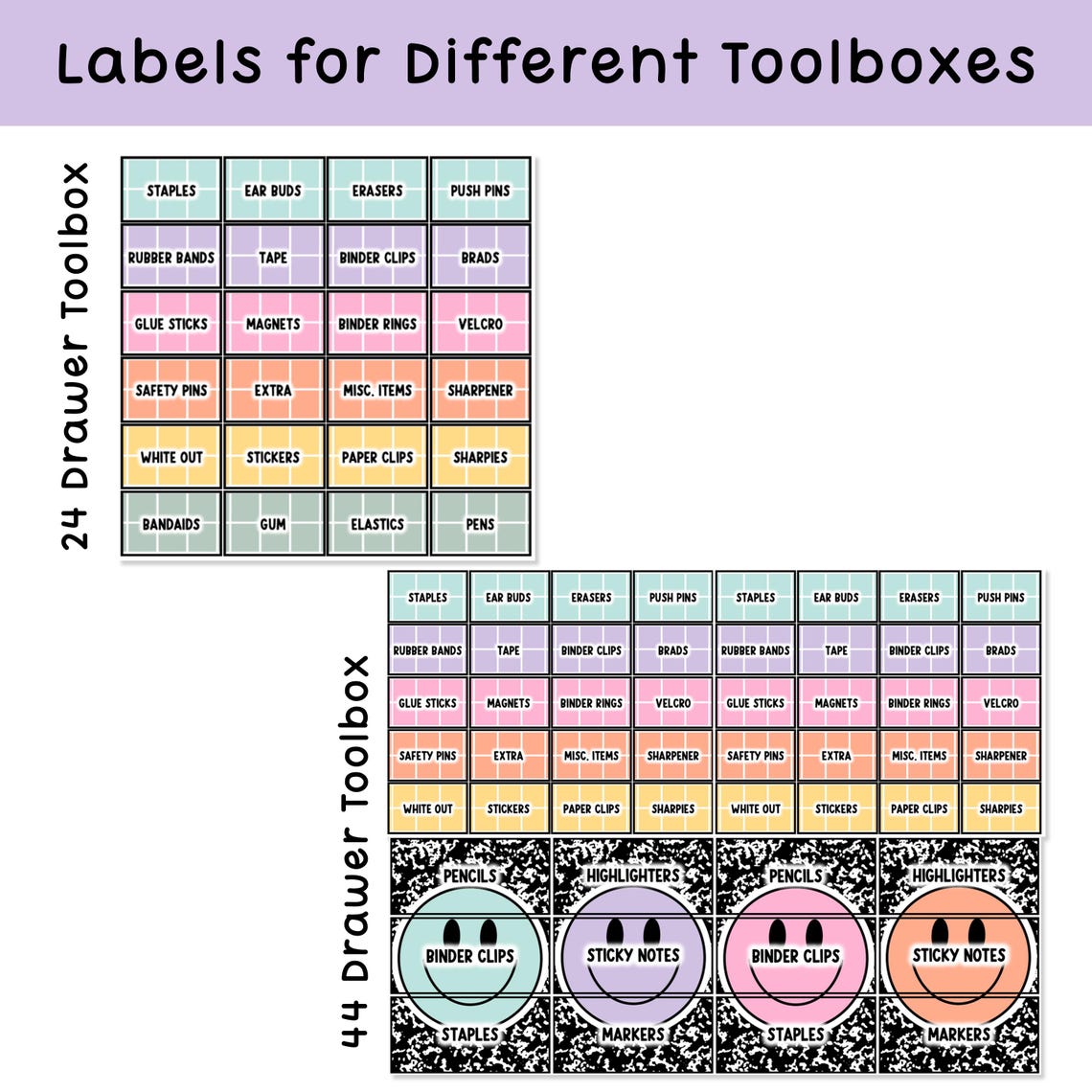 Composition Notebook Labels for Teacher Toolbox- Editable for Pastel ...