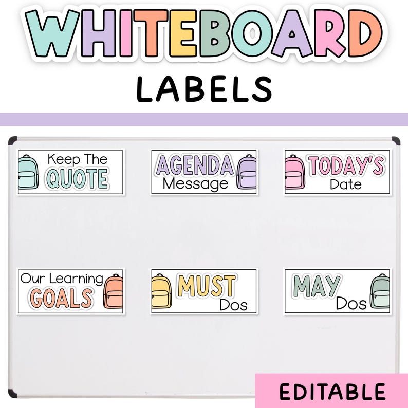 Composition Decor Whiteboard Labels - Must Do May Do & Focus Wall ...