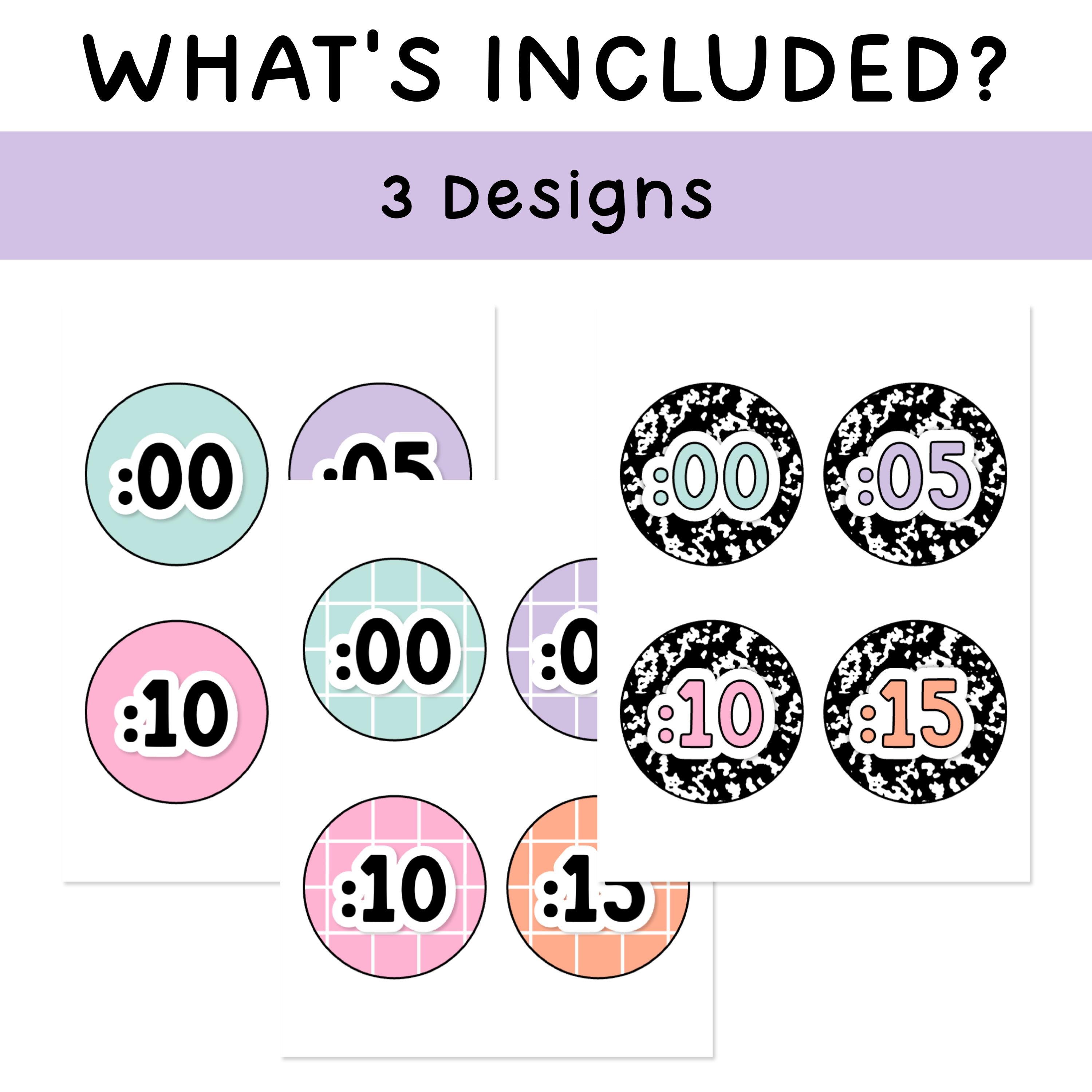 Composition Notebook Clock Labels & Clock Number Labels for Pastel and ...