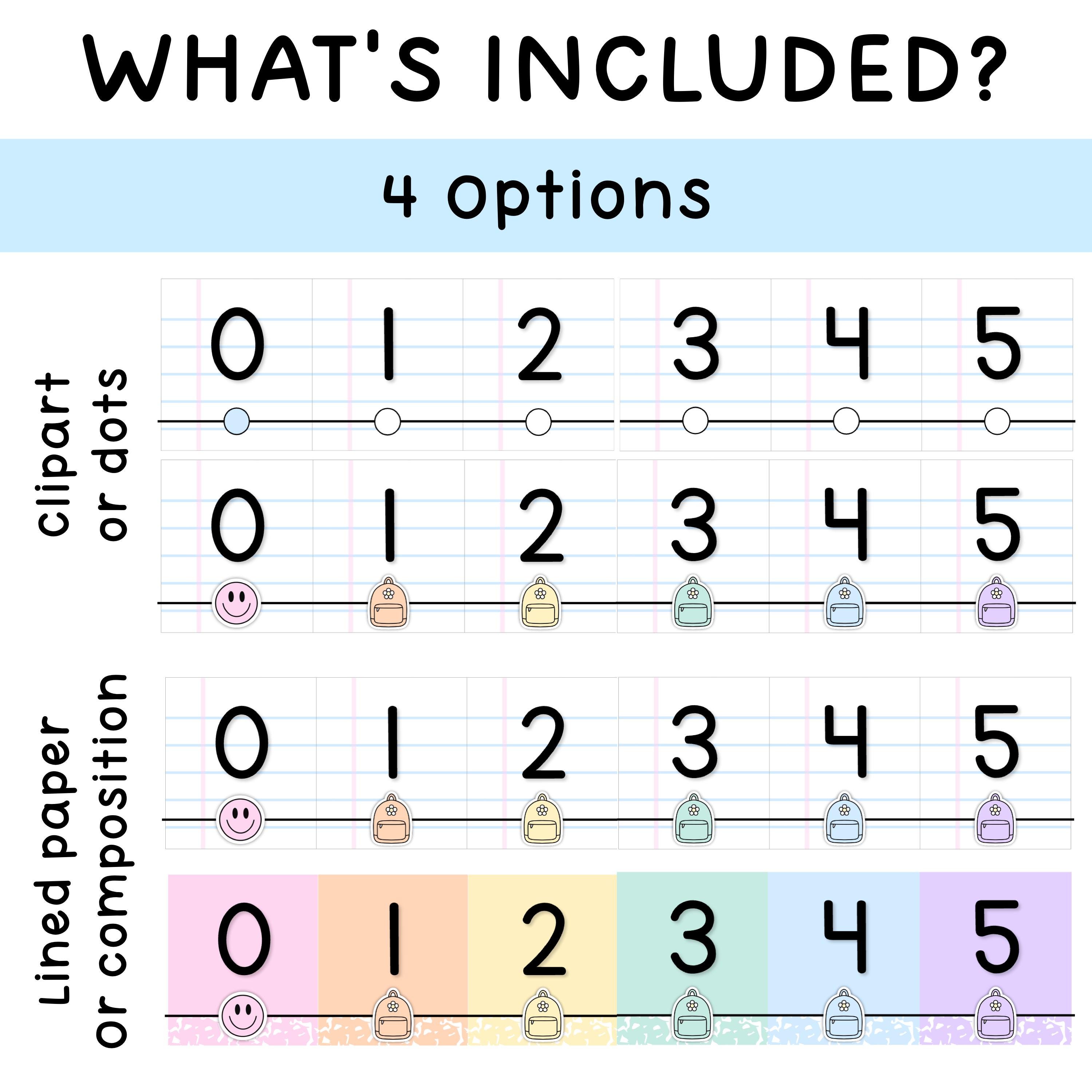 Pastel Number Line Printable Wall Display (-30 to 200) | Number Line ...