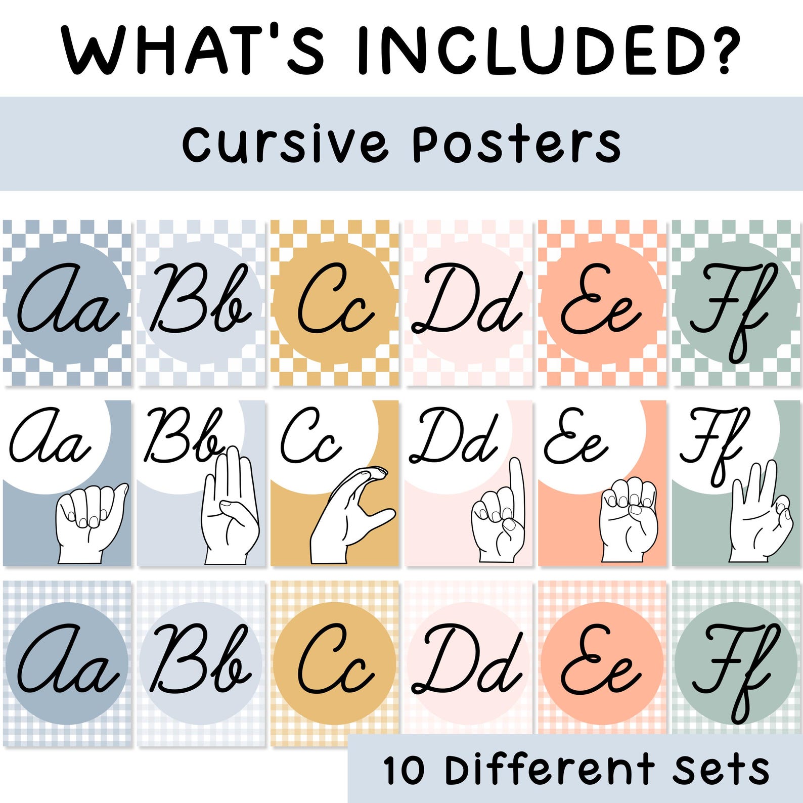 Boho Alphabet Posters & Cursive Alphabet Posters Including ASL Alphabet ...