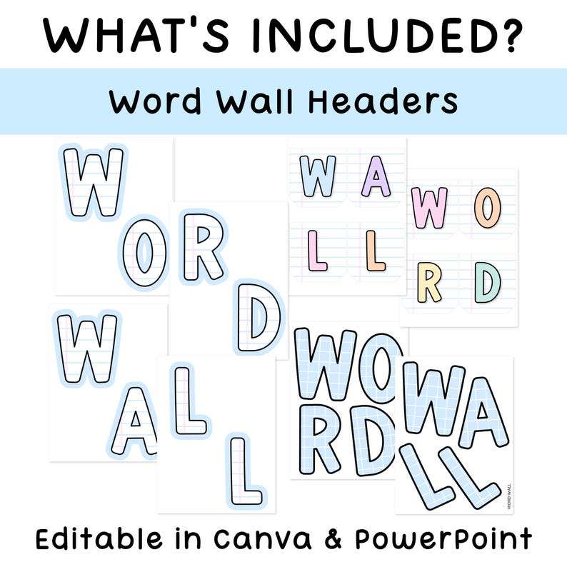 Pastel Word Wall Template, Word Wall Letters, Header & Banner, for ...