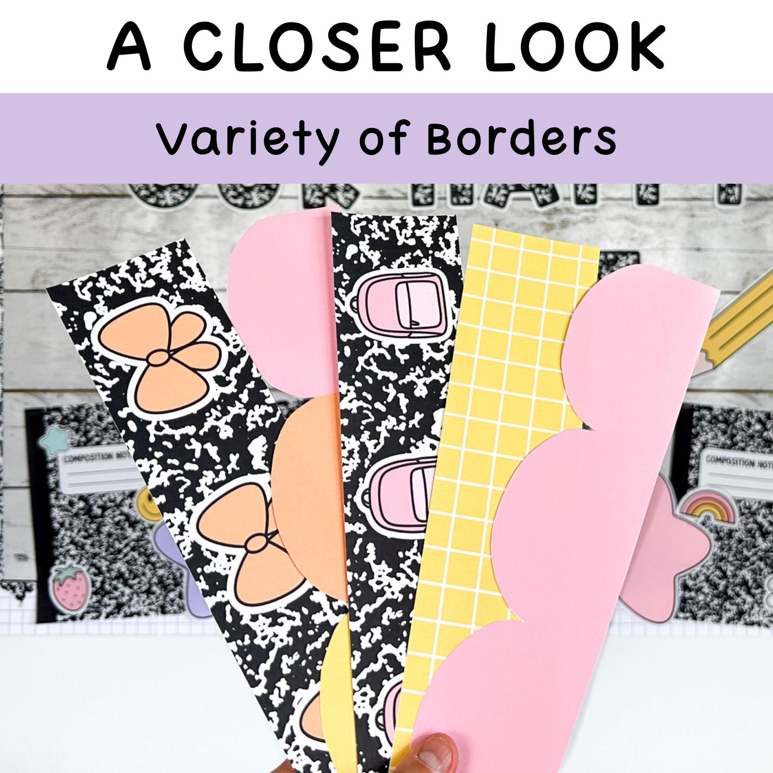 Composition Notebook Bulletin Board Borders for Pastel & Composition ...