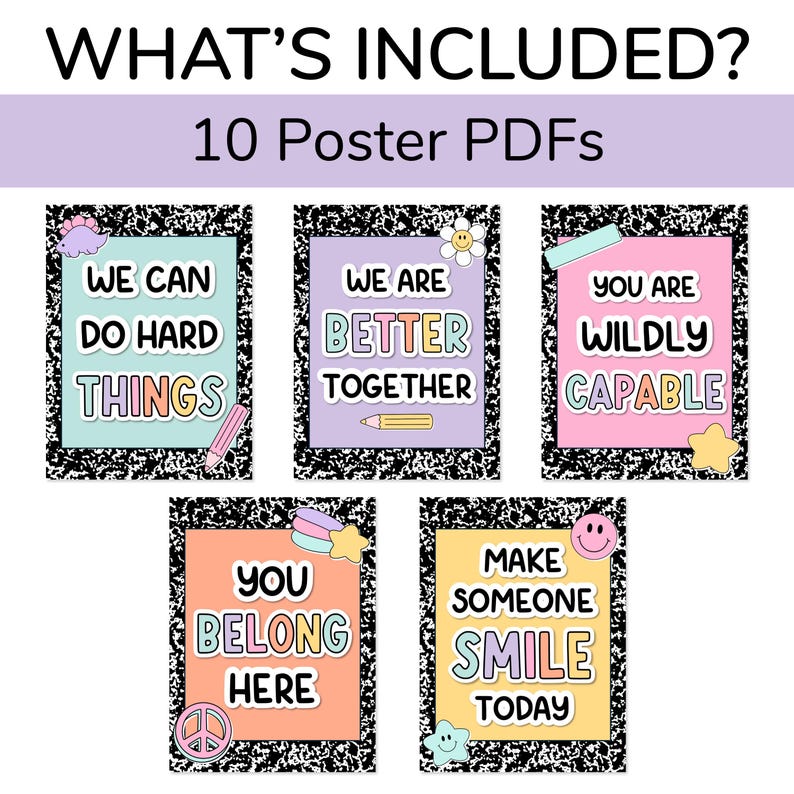 Composition Notebook Posters for Composition Notebook Classroom Decor ...