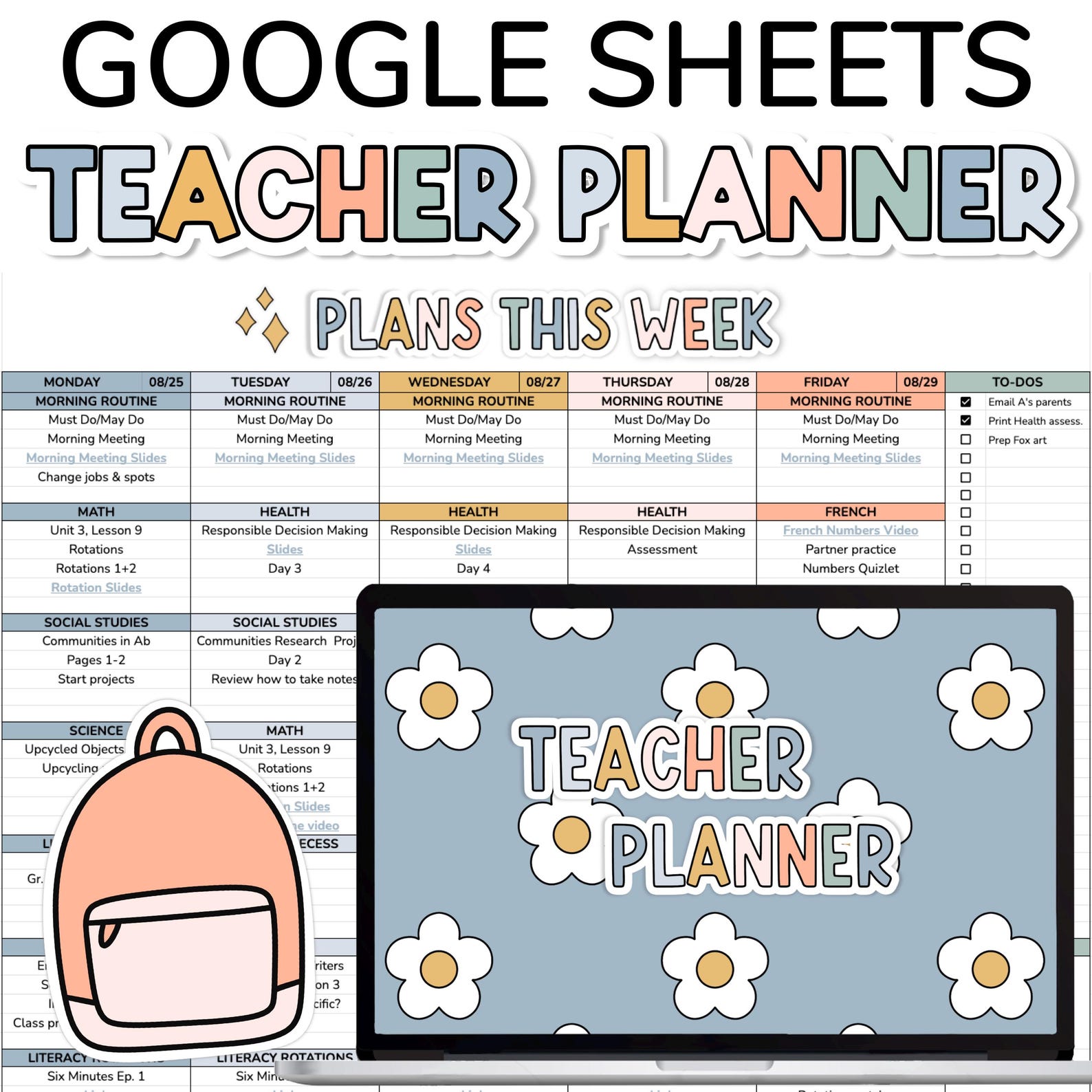 Digital Teacher Planner: A Google Sheets Teacher Planner for 2025-2026 ...