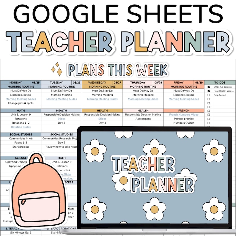 Digital Teacher Planner: A Google Sheets Teacher Planner for 2025-2026 ...