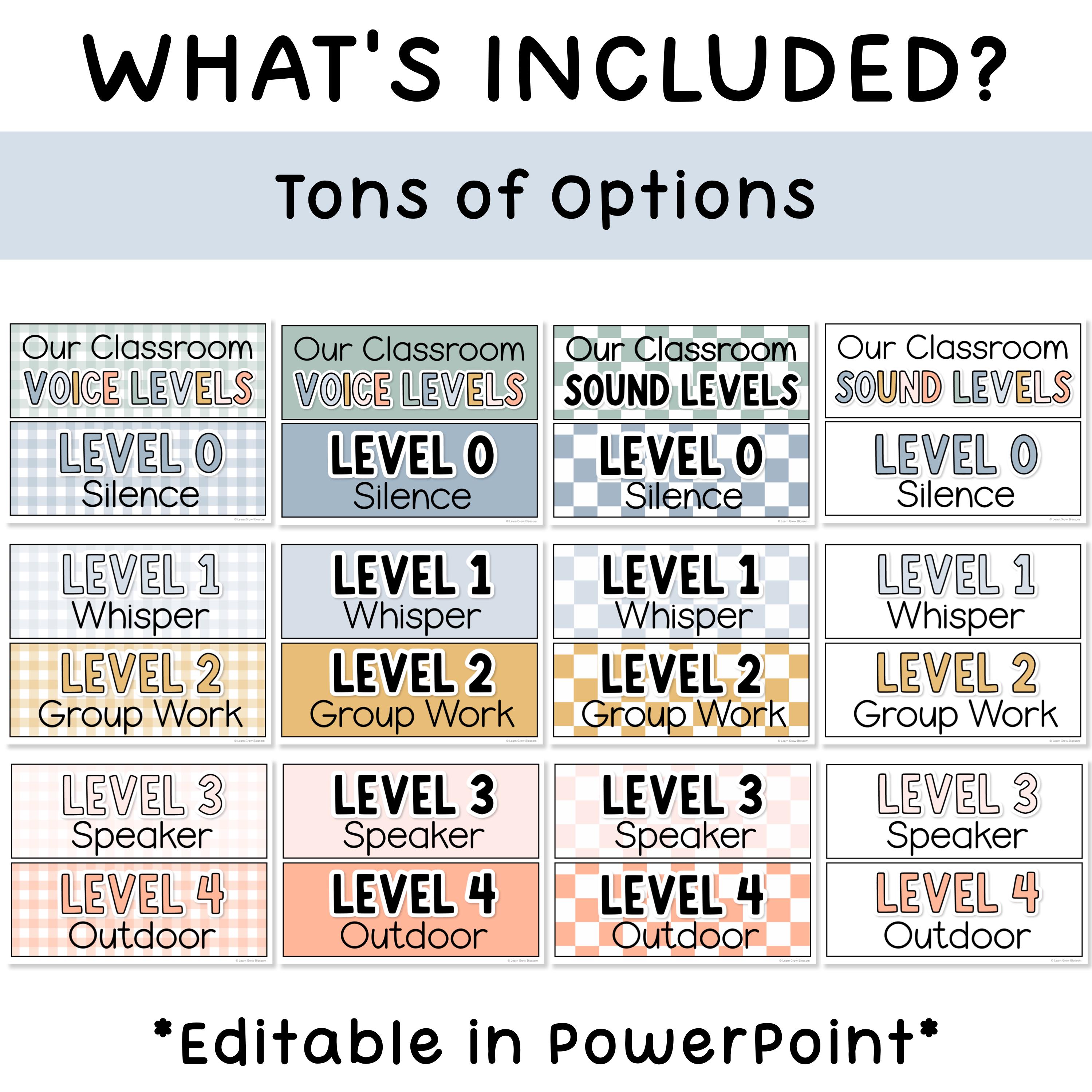 Boho Voice Level Chart & Posters, Voice Level Signs for Class Volume ...