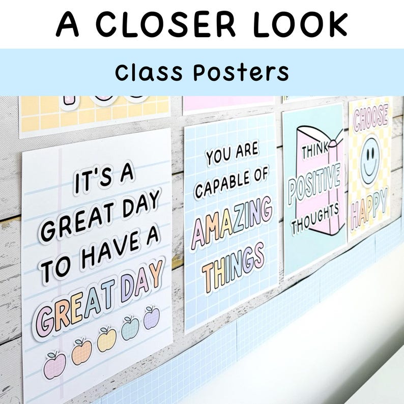 Pastel Classroom Posters for Pastel & Composition Notebook Classroom ...