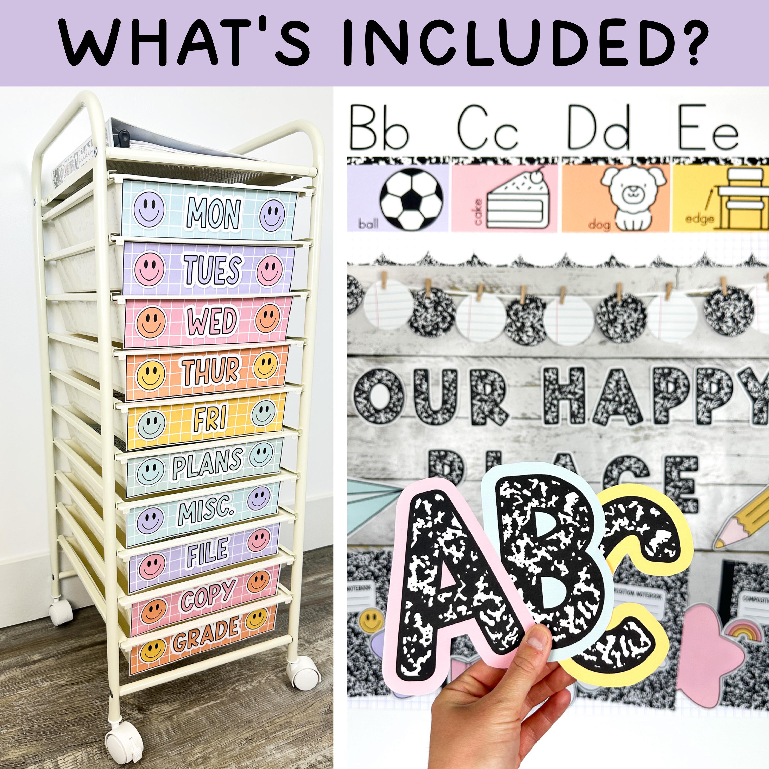 Composition Notebook Classroom Decor Bundle & Pastel Classroom Decor ...