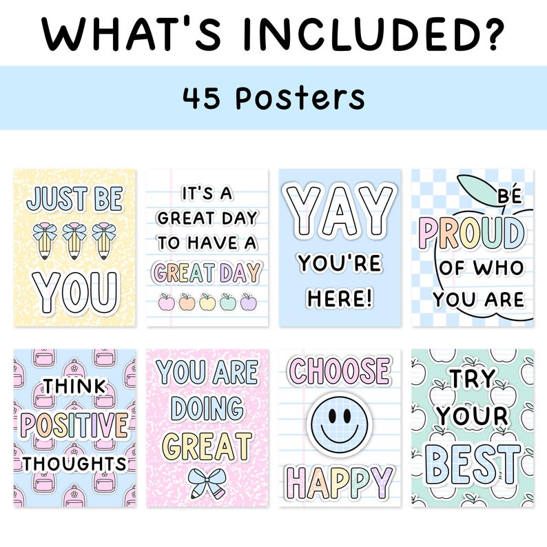 Pastel Classroom Posters for Pastel & Composition Notebook Classroom ...