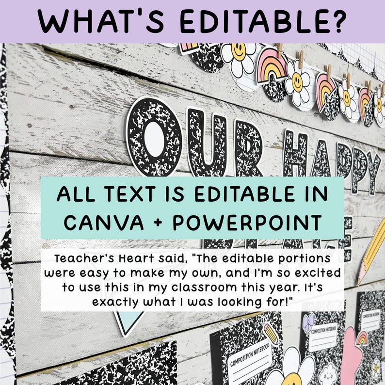 Composition Notebook Classroom Decor Bundle & Pastel Classroom Decor ...