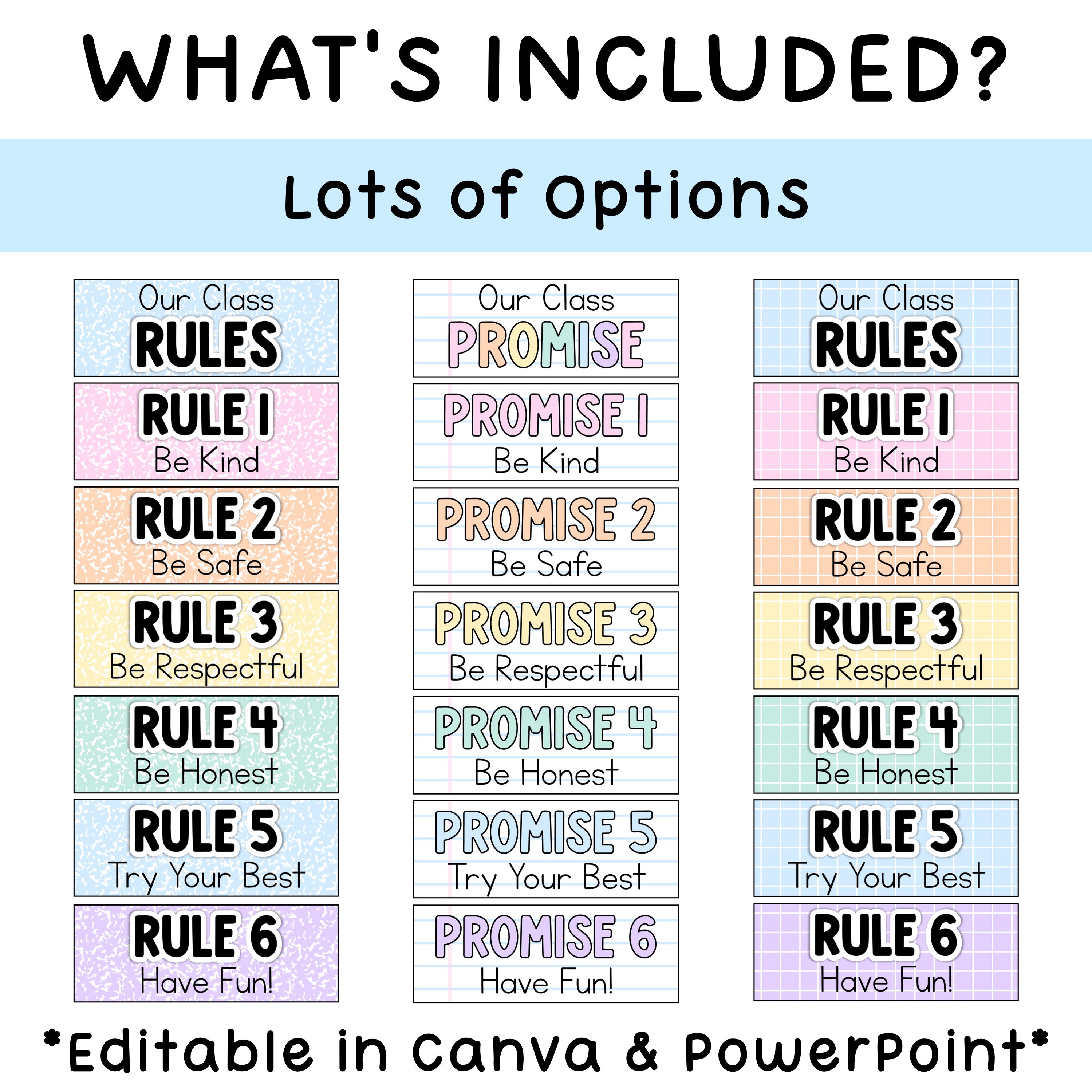 Pastel Our Class Promise, Class Rules, Expectations, Norms & Agreement ...
