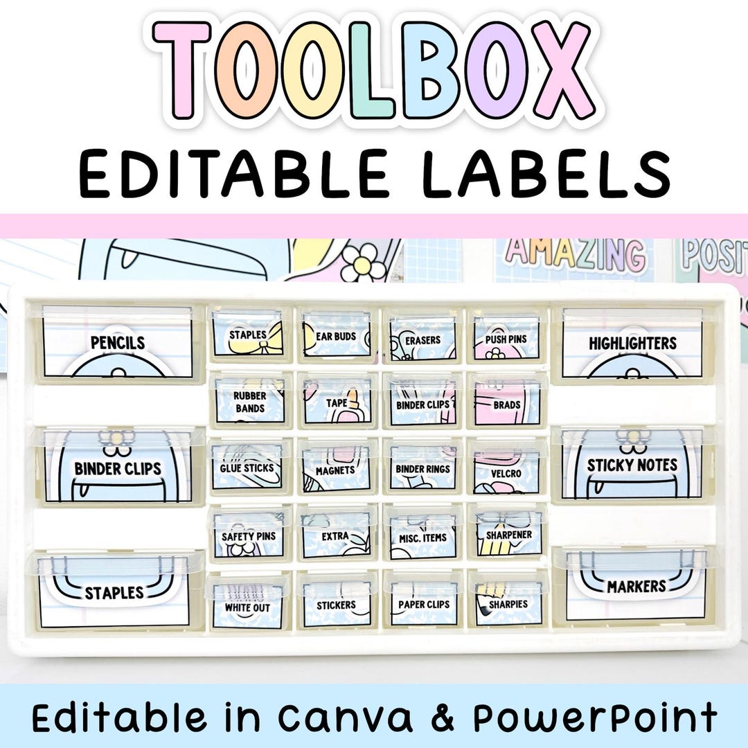 Composition Notebook Labels for Teacher Toolbox- Editable for Pastel ...
