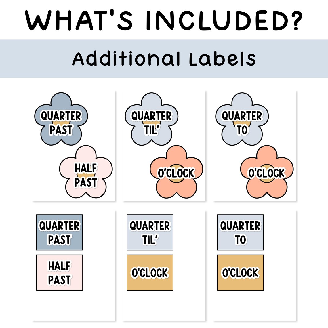 Boho Clock Labels & Clock Number Labels Matches Boho Classroom Decor ...