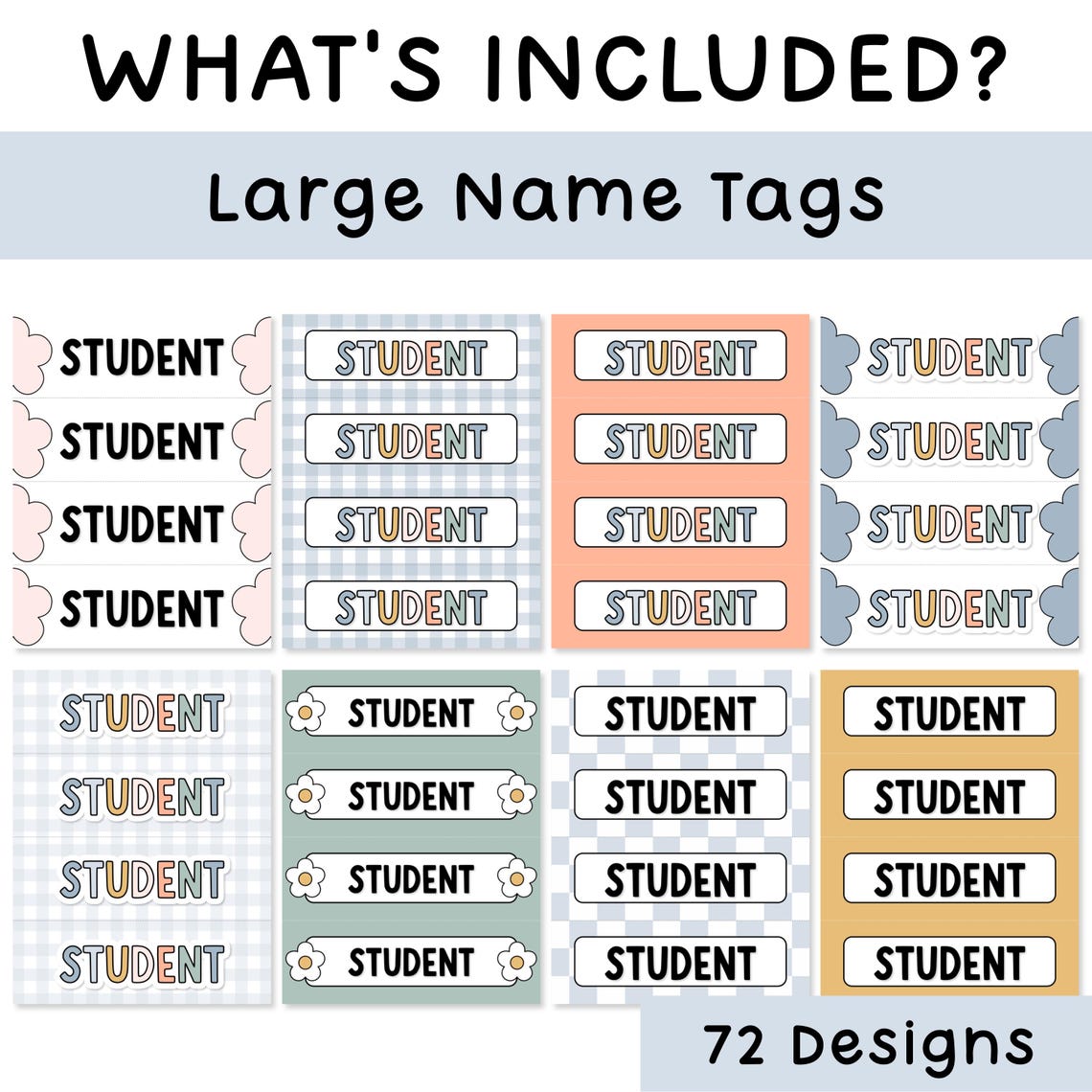 Boho Name Tags - Editable Including Name Plates and Desk Name Tags ...