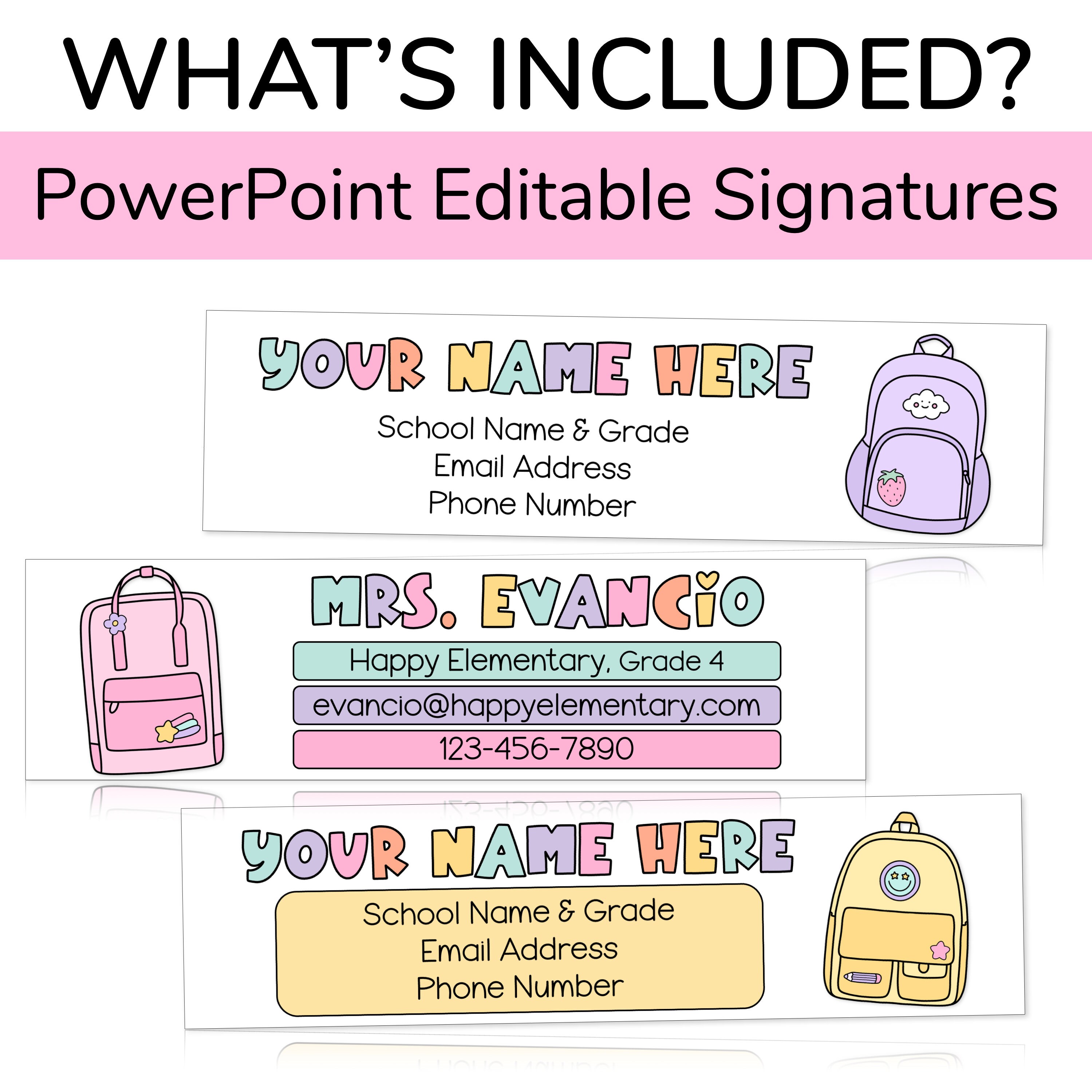 Teacher Email Signature | Email Signature Template & Email Headers for ...