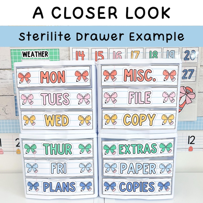3 Drawer Sterilite Labels for Classroom Organization and Teacher ...