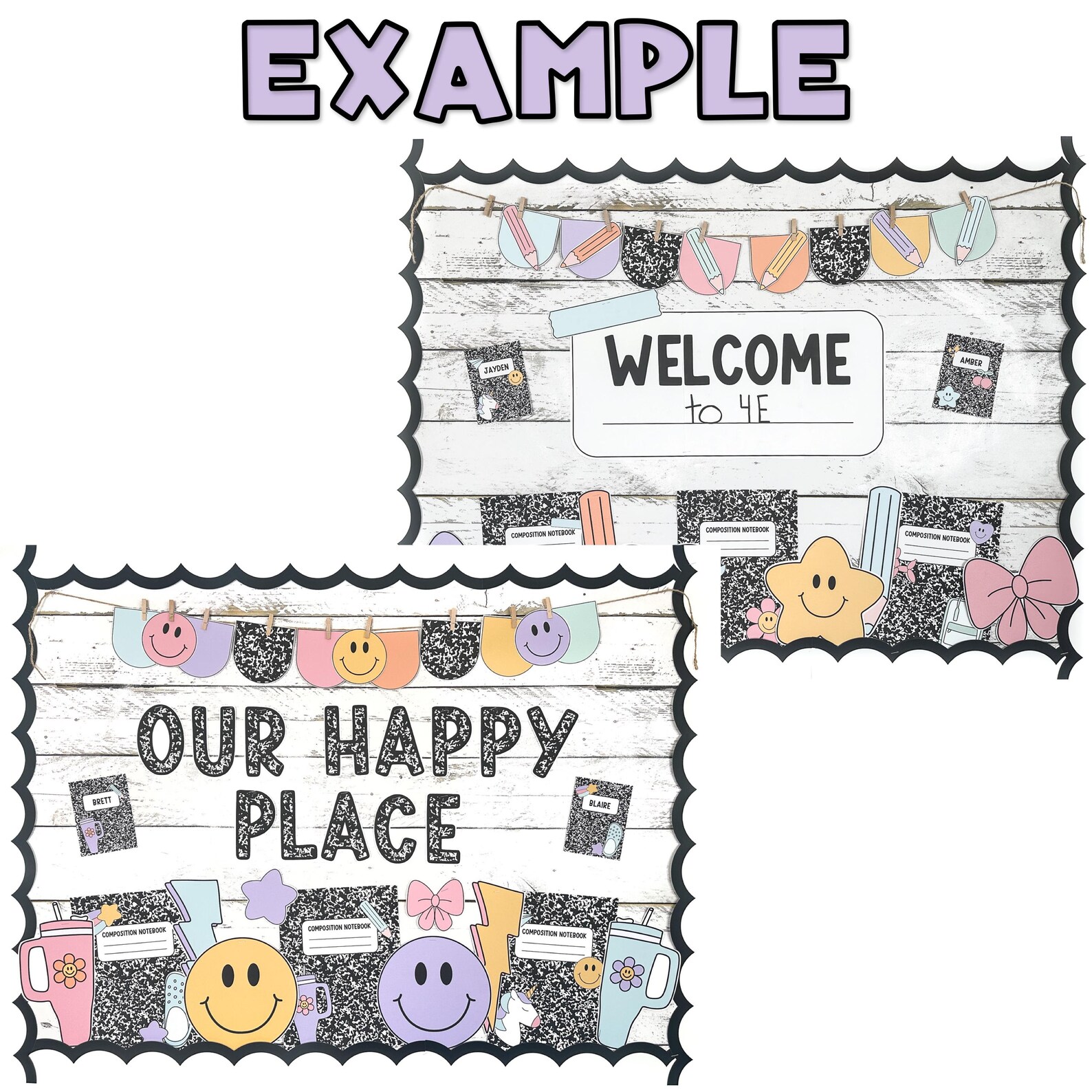 Composition Notebook Classroom Decor Bundle Bulletin Board Letters ...