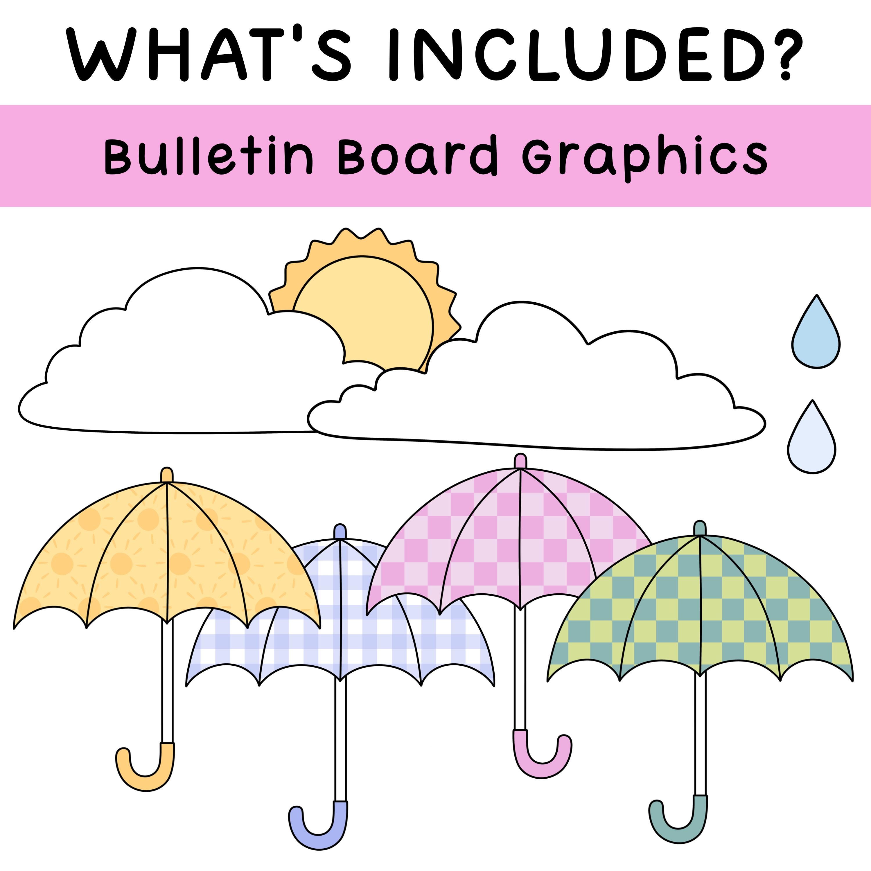 A Spring Bulletin Board Kit - April Showers Bulletin Board Perfect as ...
