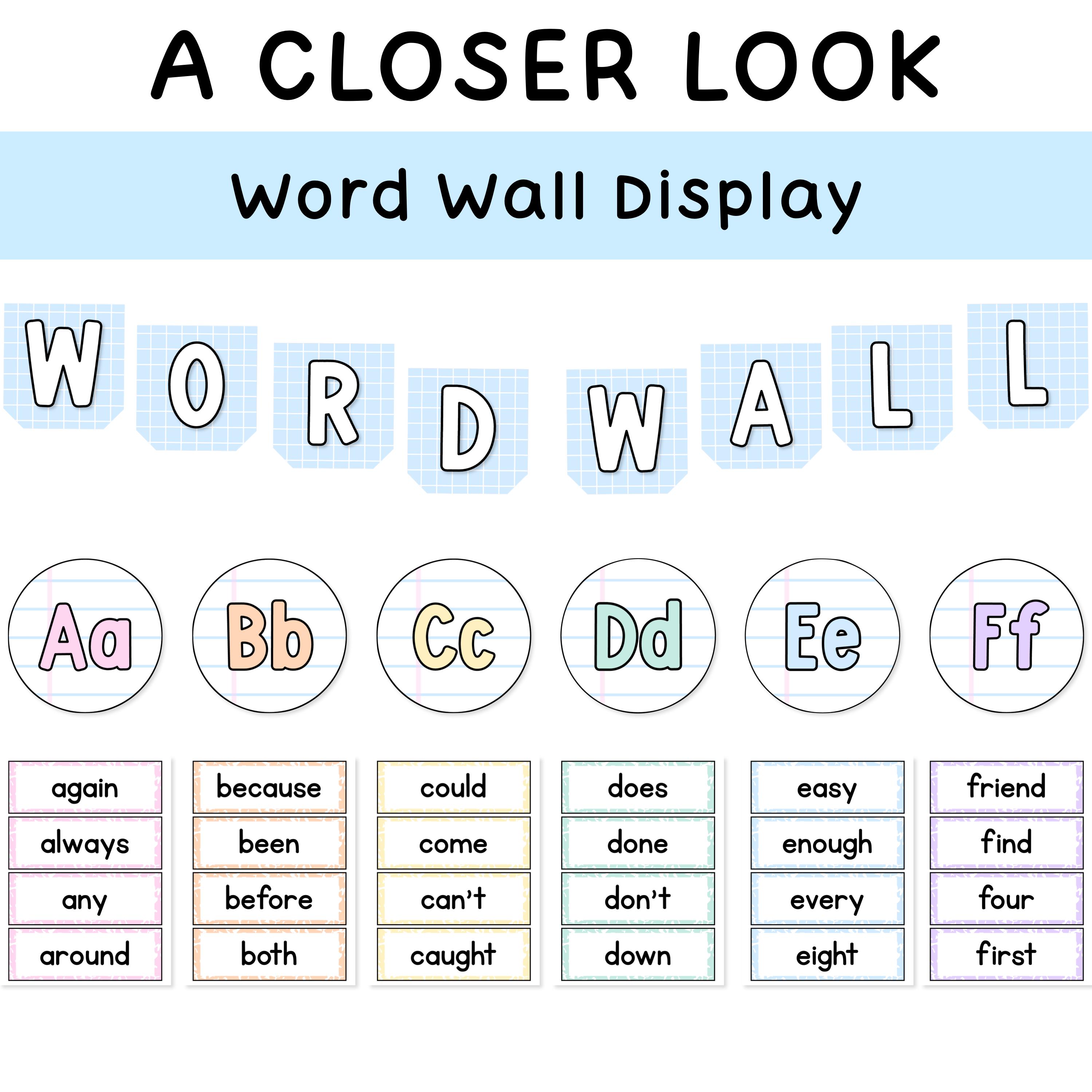 Pastel Word Wall Template, Word Wall Letters, Header & Banner, for ...