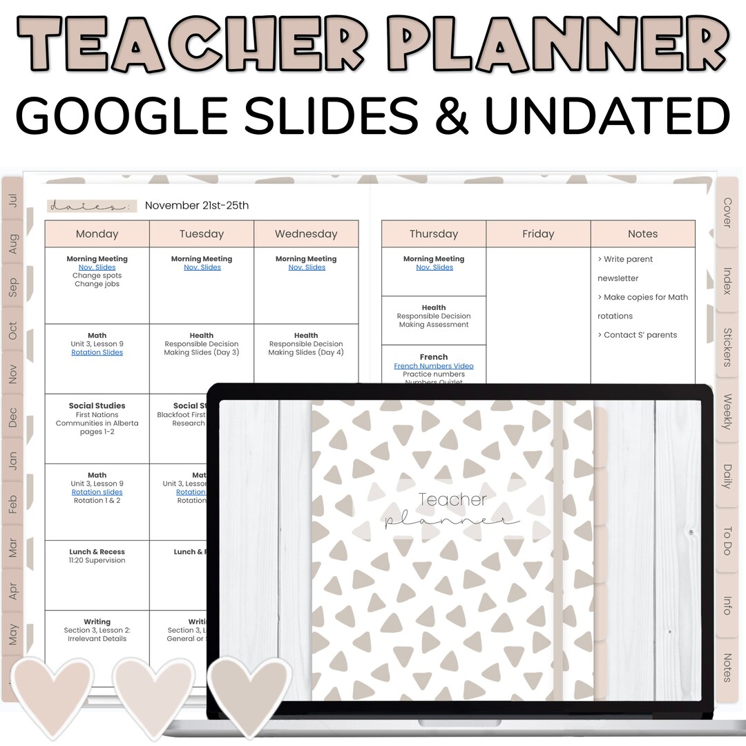 Boho Teacher Planner | Google Slides Teacher Planner | Neutral Teacher ...
