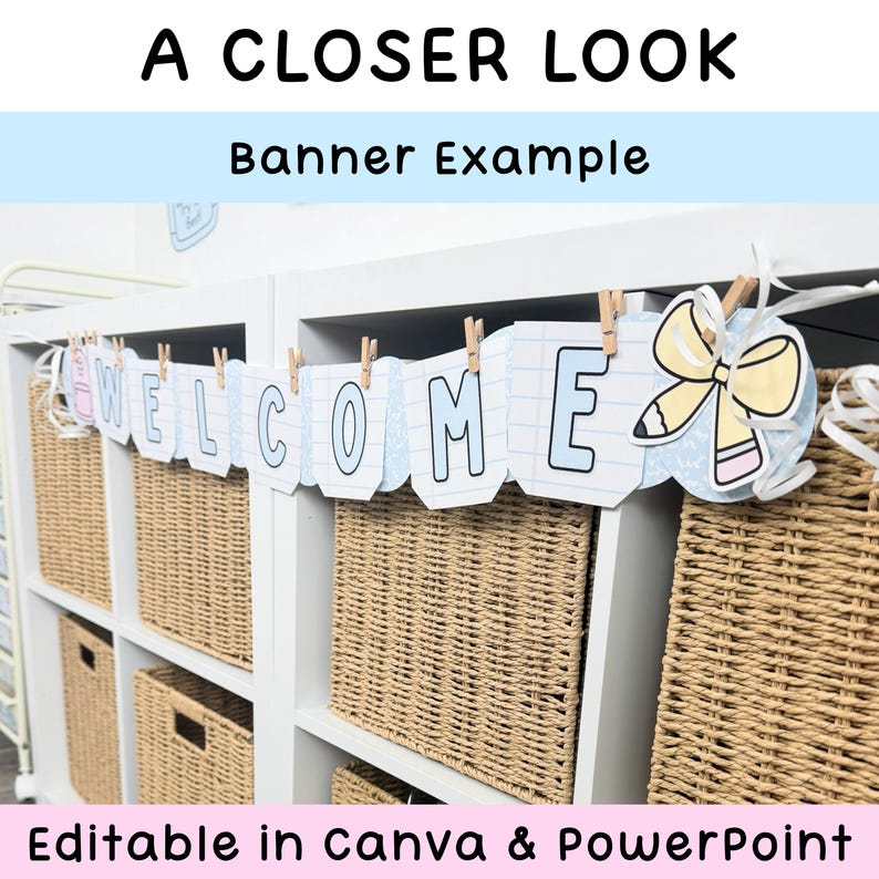 Pastel Classroom Decor Welcome Banner With Editable Banner Letters for ...