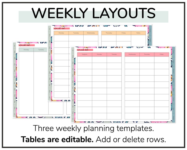Floral Google Slides Teacher Planner Undated Digital Teacher - Etsy