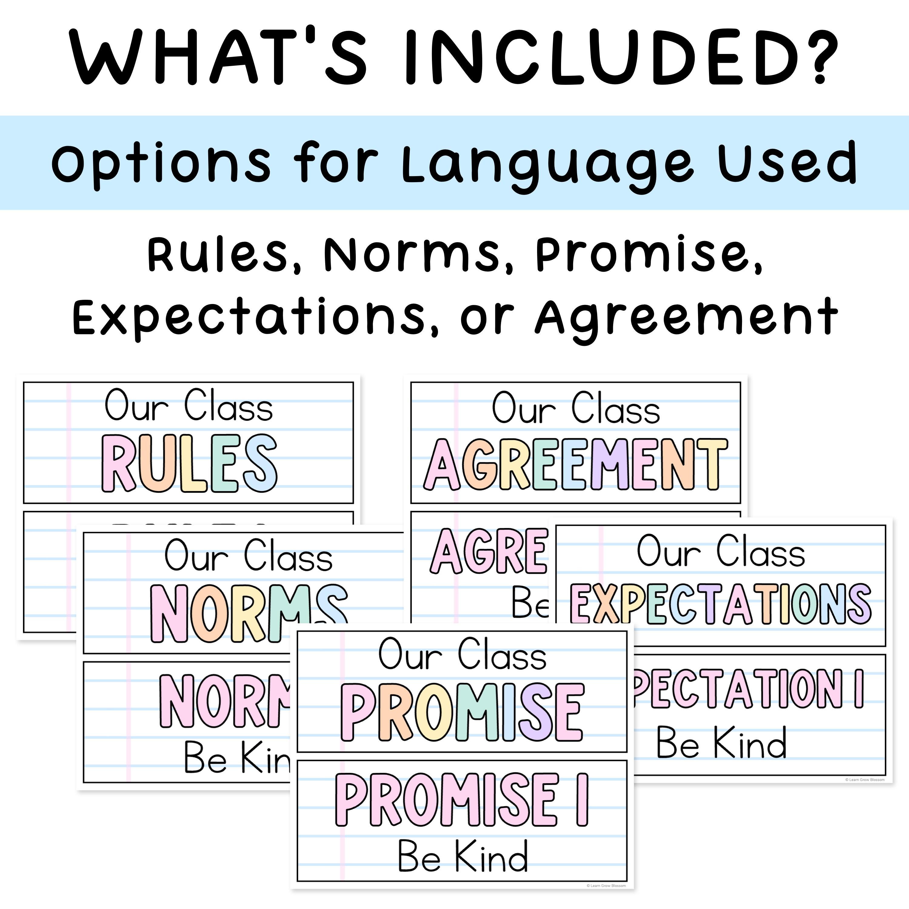 Pastel Our Class Promise, Class Rules, Expectations, Norms & Agreement ...