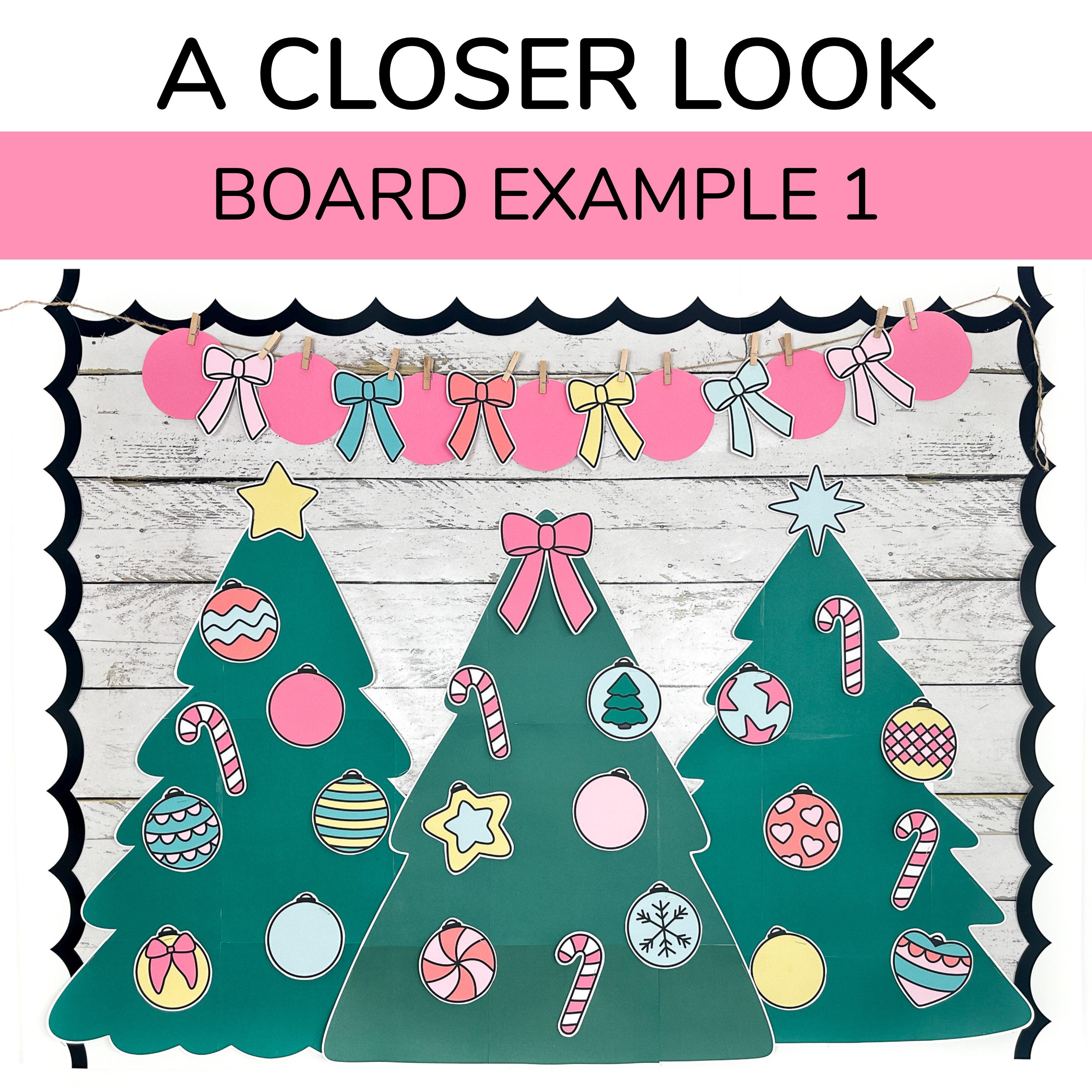 Christmas Bulletin Board Kit With Christmas Trees, Christmas Lights ...