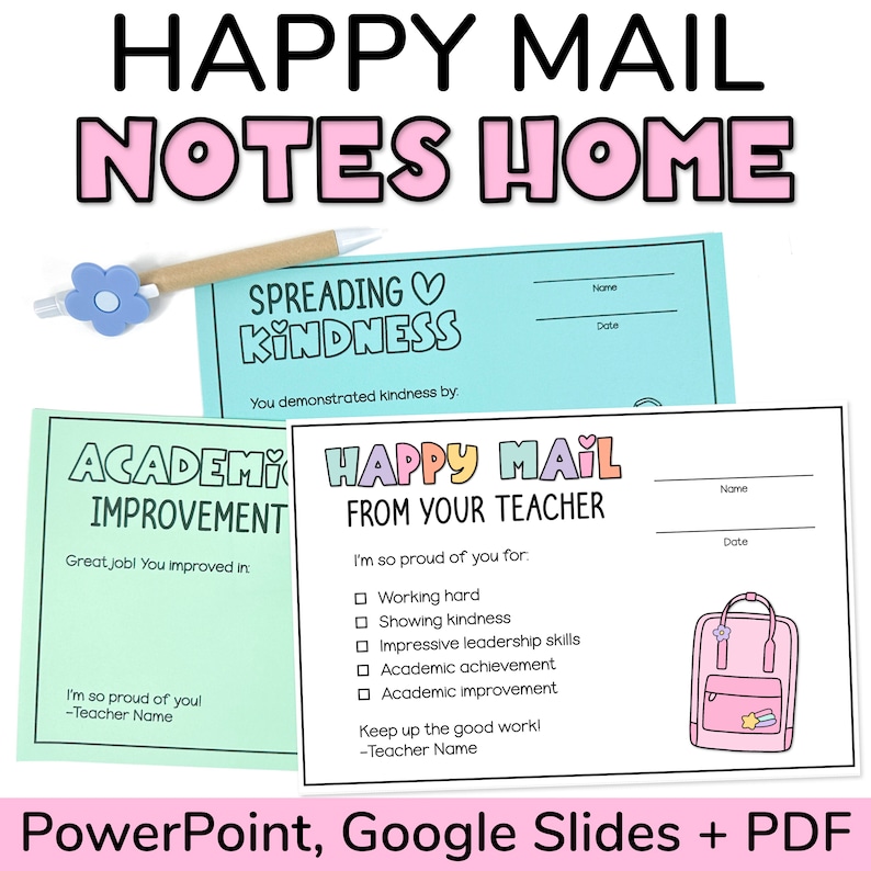 Happy Mail From Teacher A Note From Your Teacher for Parent ...