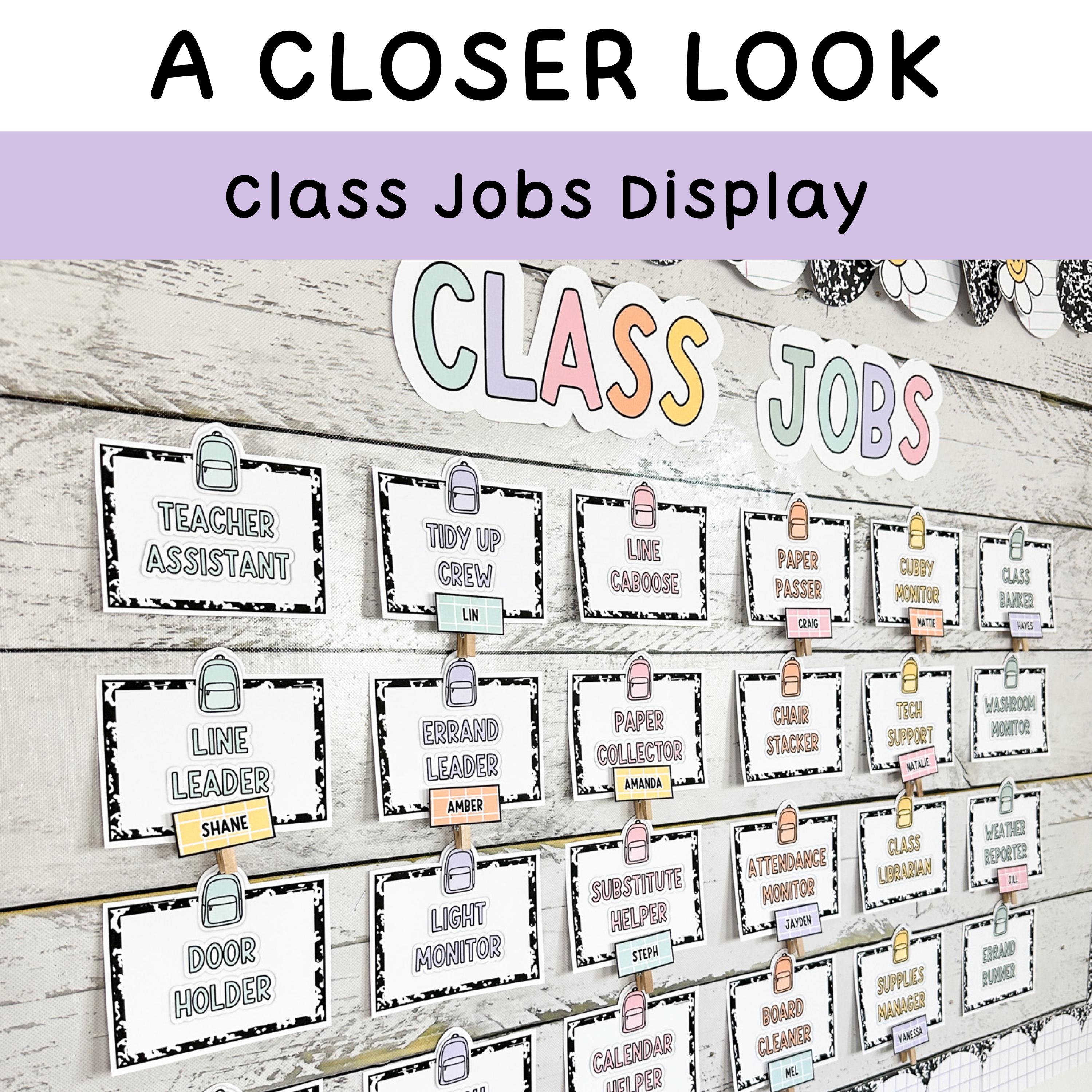 Composition Notebook Decor Class Jobs Editable & Classroom Job ...