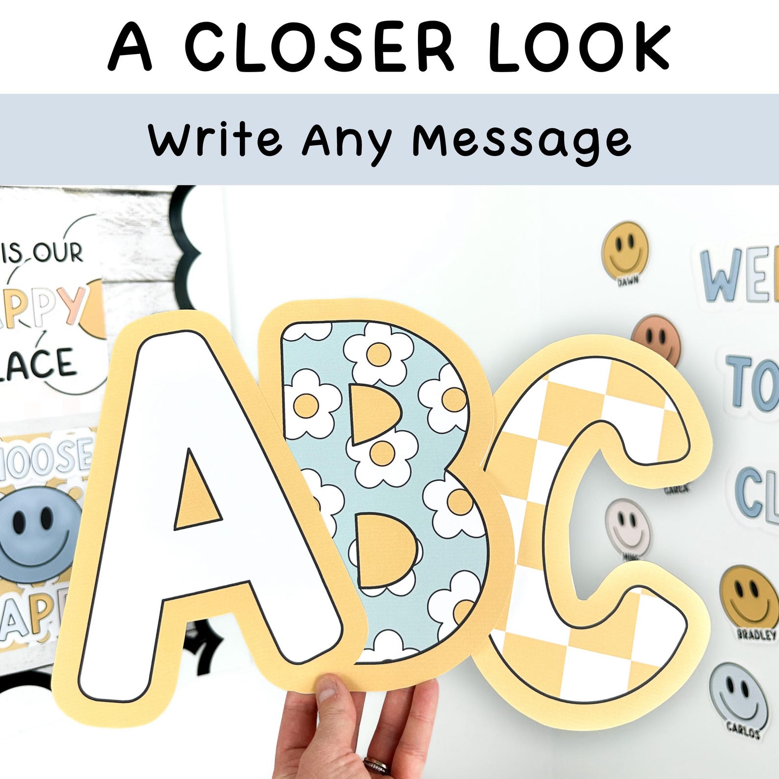 Boho Bulletin Board Letters & Printable Bulletin Board Letters - Etsy