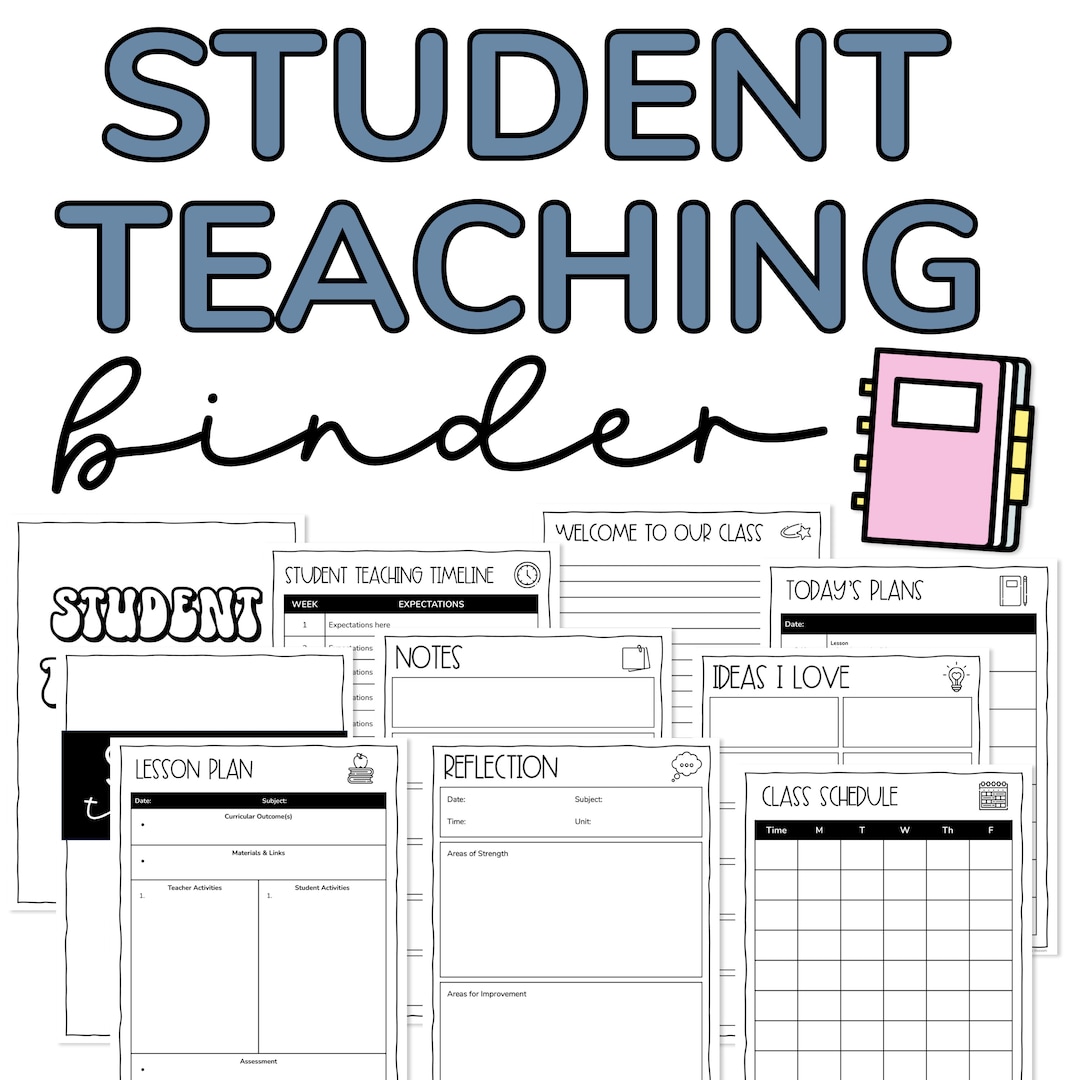 Student Teacher Binder Including Student Teacher Letter and Student ...