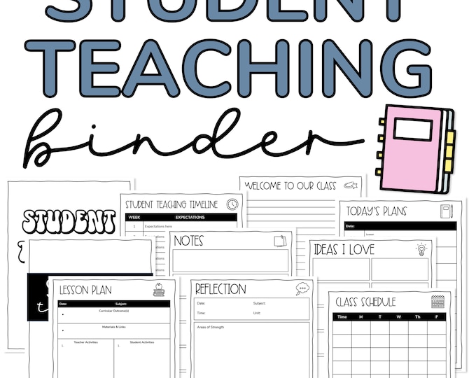 Student Teaching - Student Teacher Binder - Kit Portfolio | DIGITAL ...