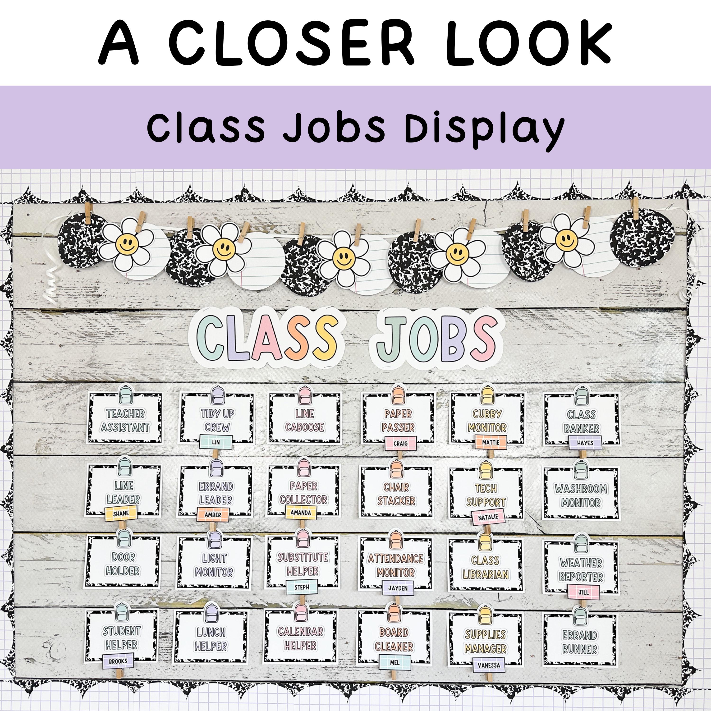 Composition Notebook Decor Class Jobs Editable & Classroom Job ...