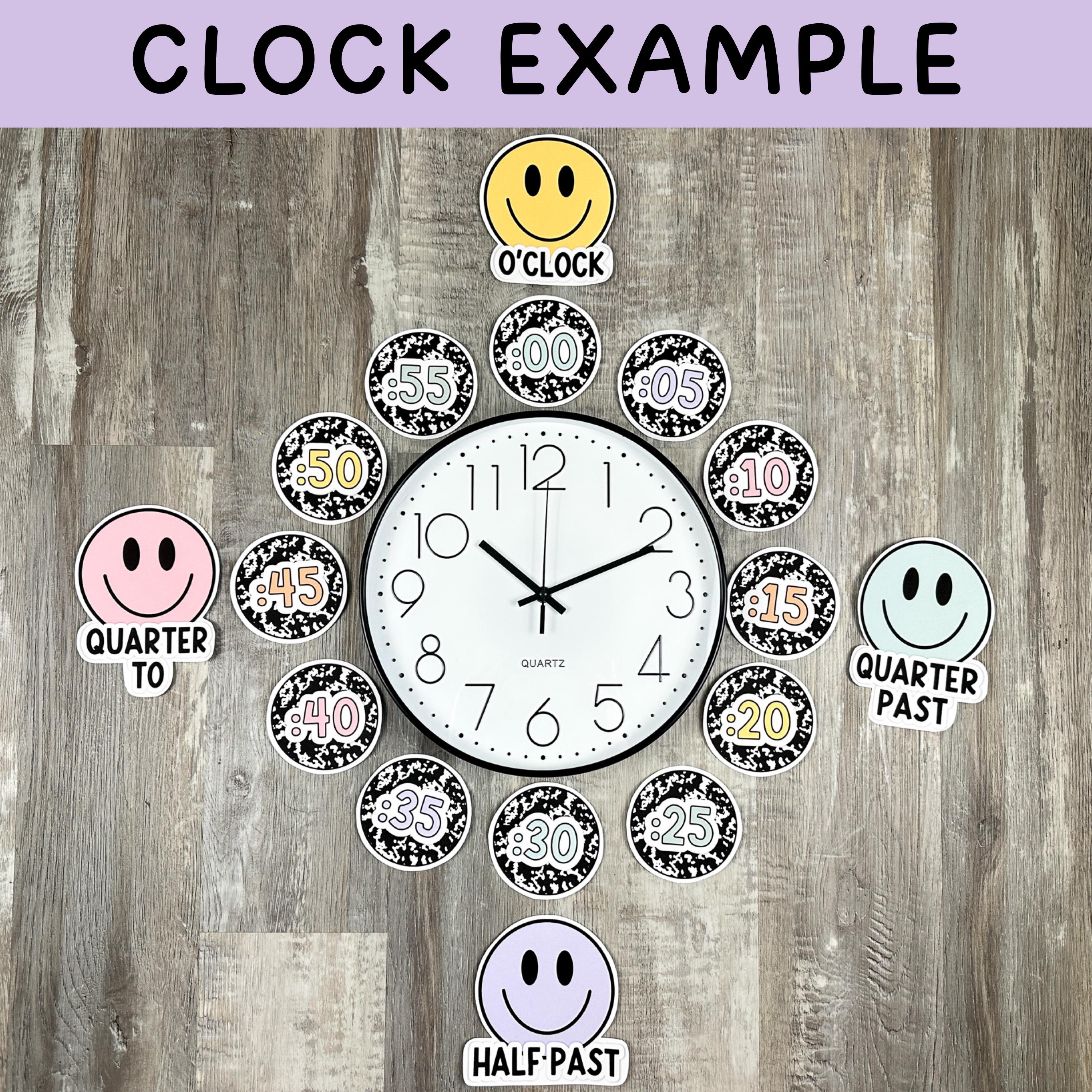 Composition Notebook Clock Labels & Clock Number Labels for Pastel and ...
