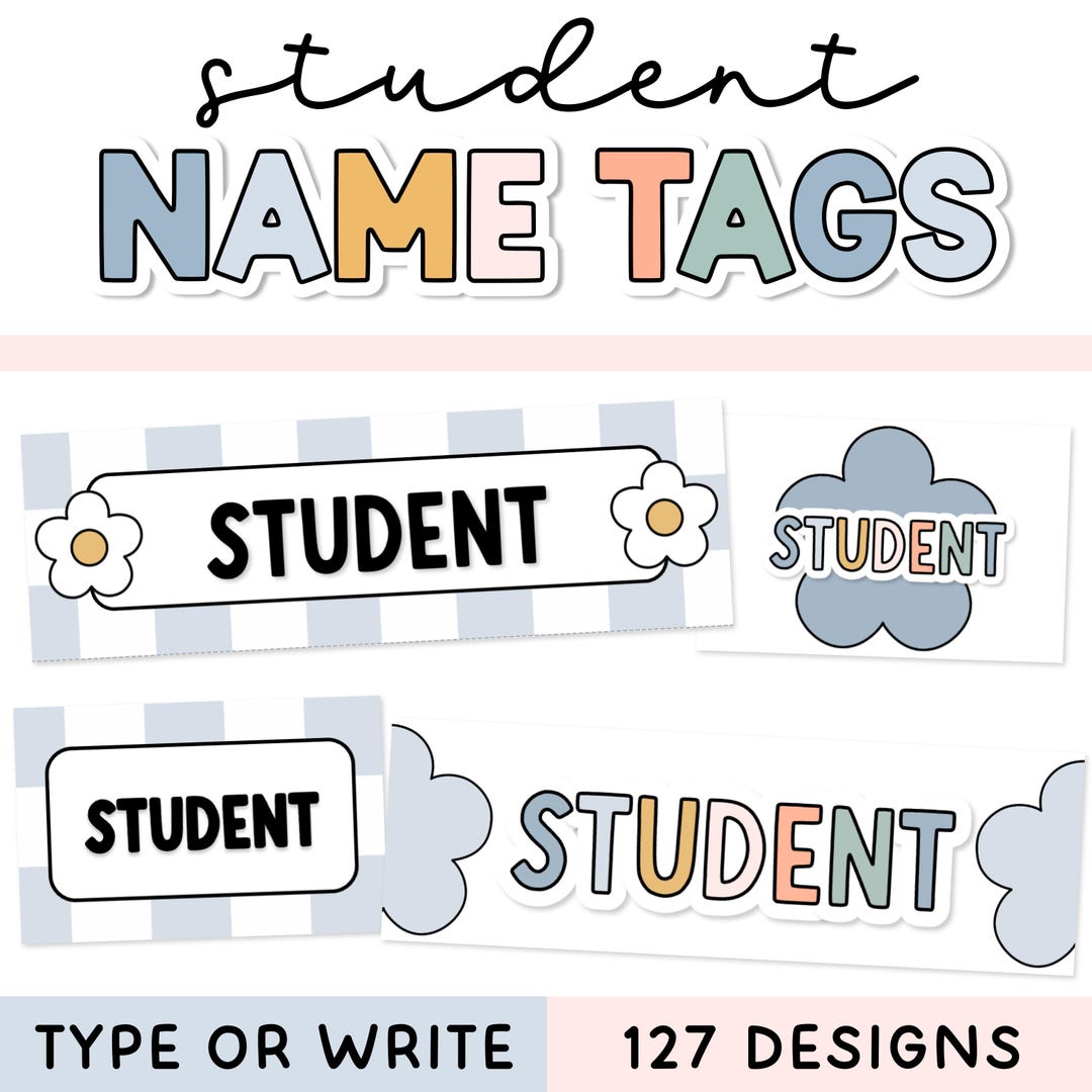 Boho Name Tags - Editable Including Name Plates and Desk Name Tags ...