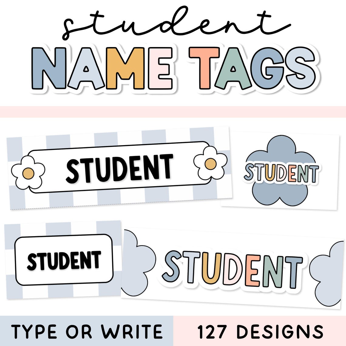 Boho Name Tags - Editable Including Name Plates and Desk Name Tags ...