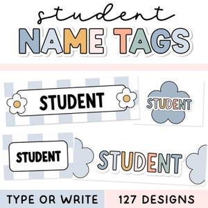 Boho Name Tags - Editable Including Name Plates and Desk Name Tags ...