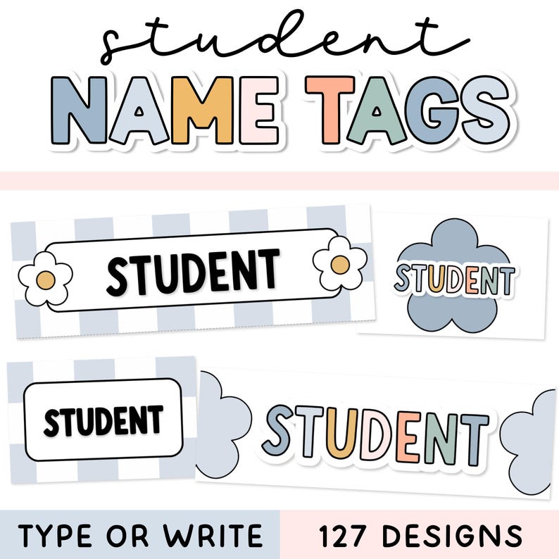 Boho Name Tags - Editable Including Name Plates and Desk Name Tags ...