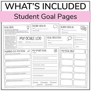 Student Goal Setting Kit: Goals Bulletin Board, Student SMART Goal ...