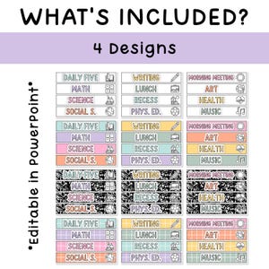 Daily Schedule Cards - Editable Visual Schedule Matches Composition ...