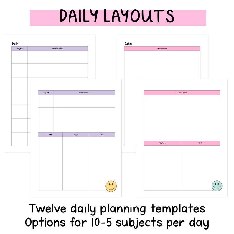 Teacher Planner Printable + Undated - Teacher Lesson Planner, Gradebook ...