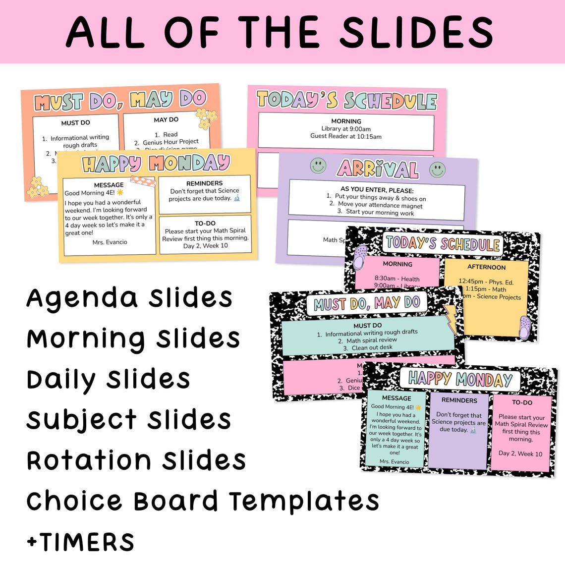 5000 Classroom Slides & Teacher Slides Templates - Daily Slides, Agenda ...
