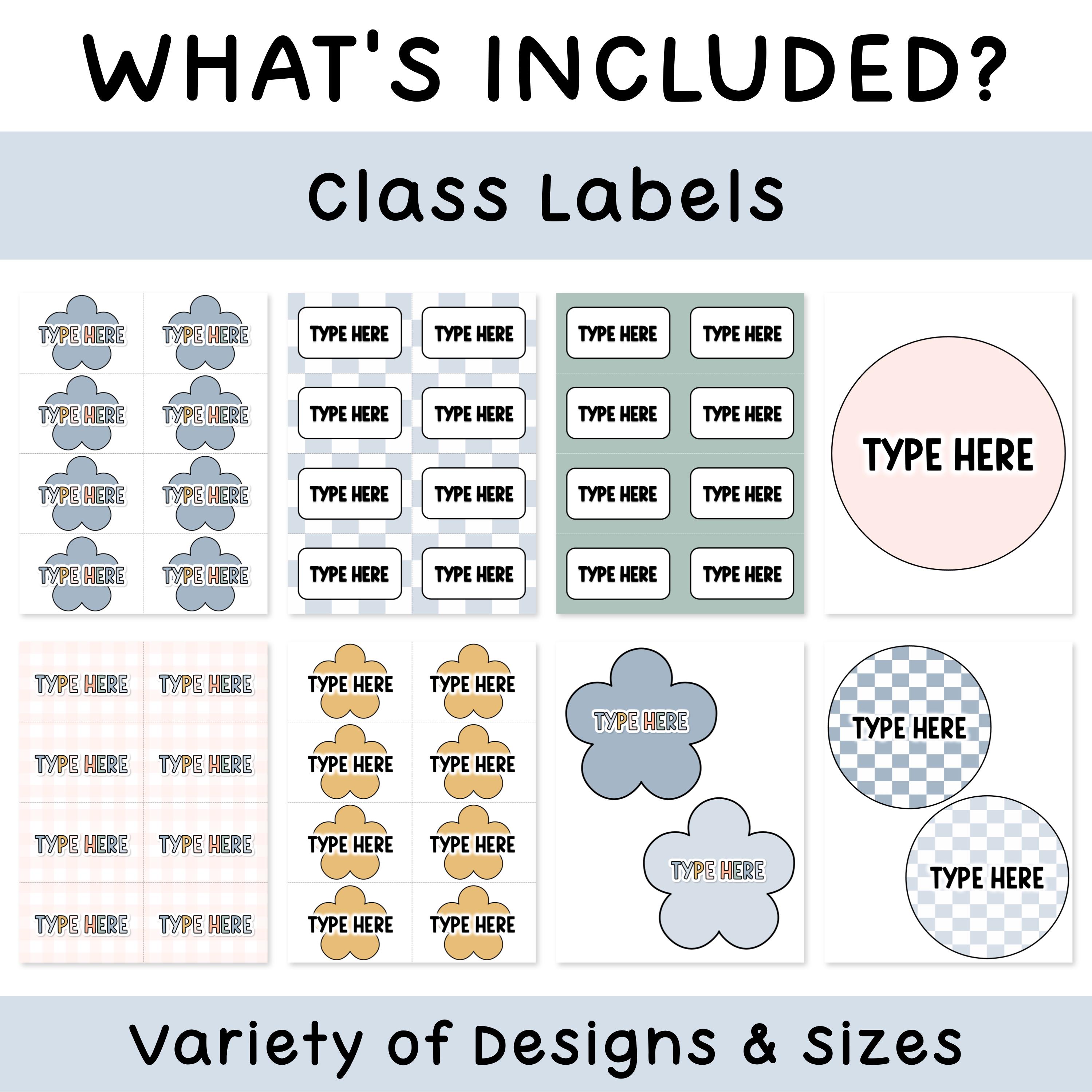 Boho Table Number Signs & Editable Labels for Notebooks, Book Bins ...