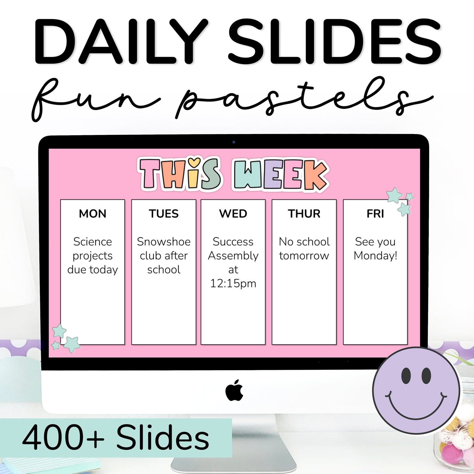 400 Google Slides Templates for Teachers Teacher Slides, Daily Slides ...