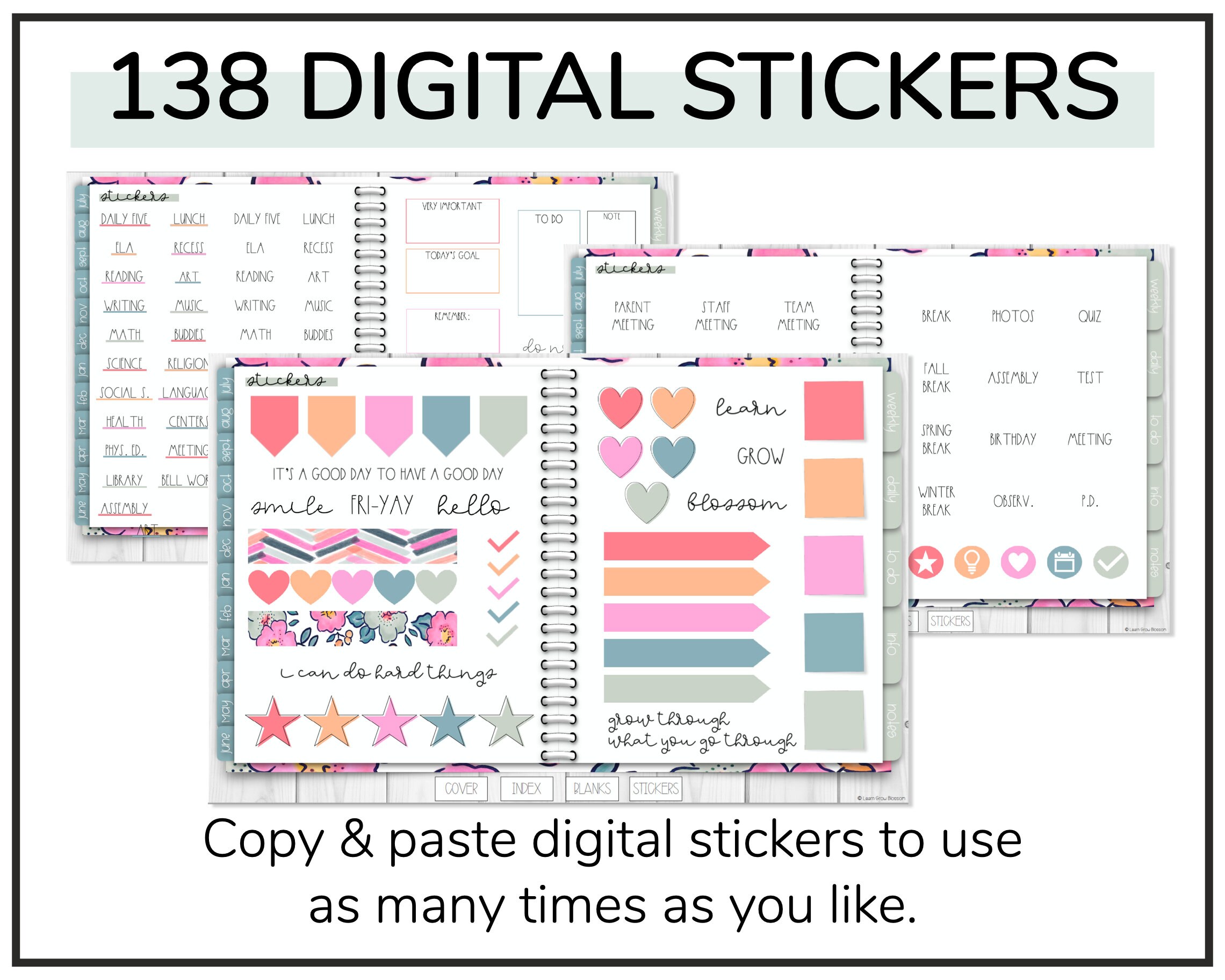 Floral Goodnotes Teacher Planner Undated iPad Teacher Planner Digital ...