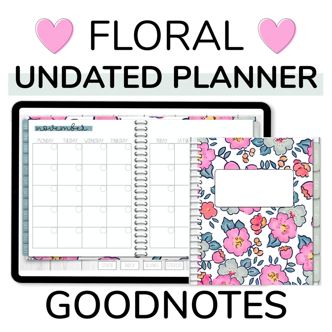 Floral Goodnotes Teacher Planner Undated iPad Teacher Planner Digital ...