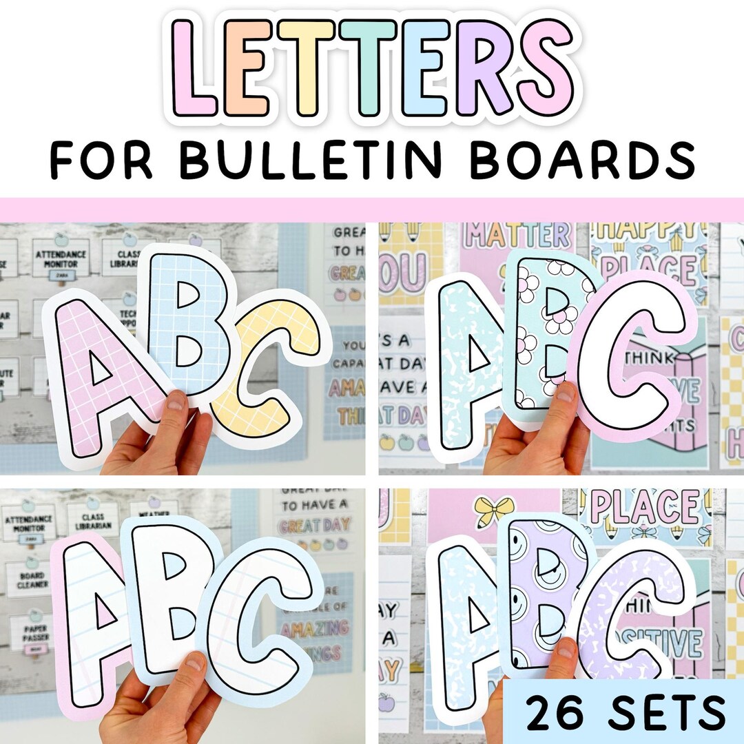 Pastel Bulletin Board Letters for Pastel & Composition Notebook ...